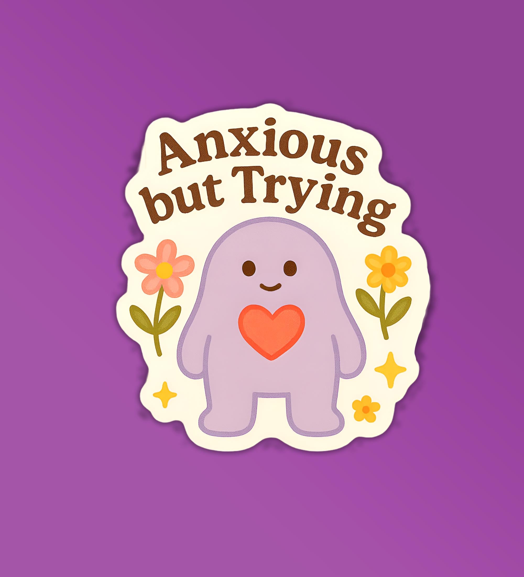 Anxious But Trying Sticker – Peeekaboo