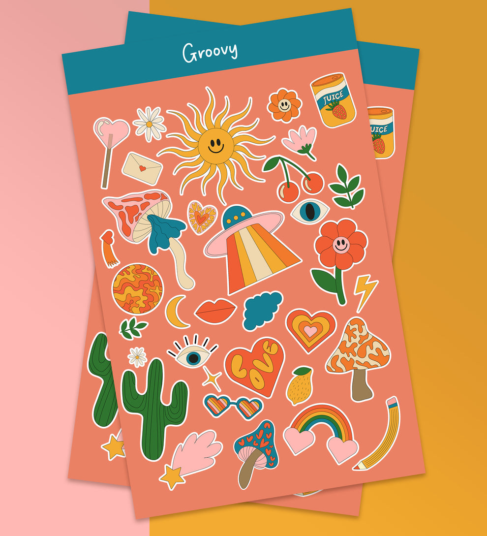 Groovy Sticker Sheet – Peeekaboo