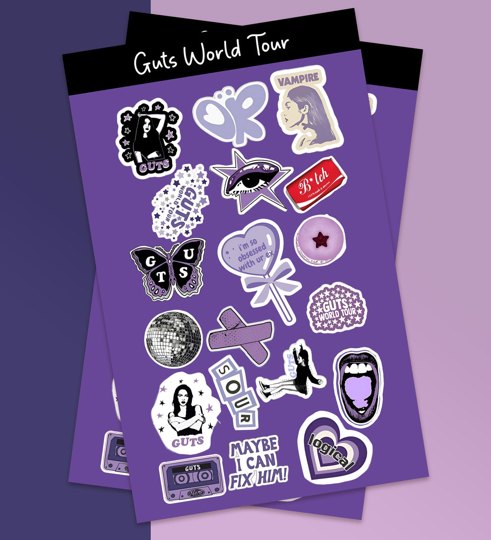 Guts World Tour - Olivia Rodrigo | Sticker Sheet – Peeekaboo