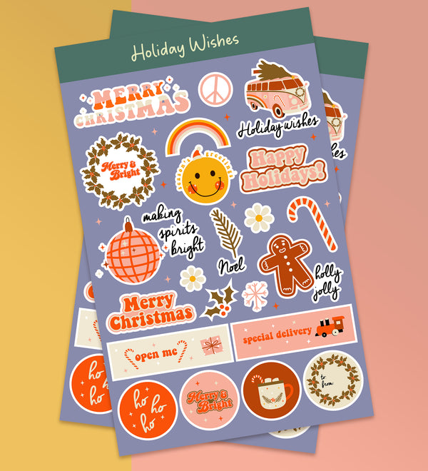 Holiday Wishes - Christmas Sticker Sheet – Peeekaboo