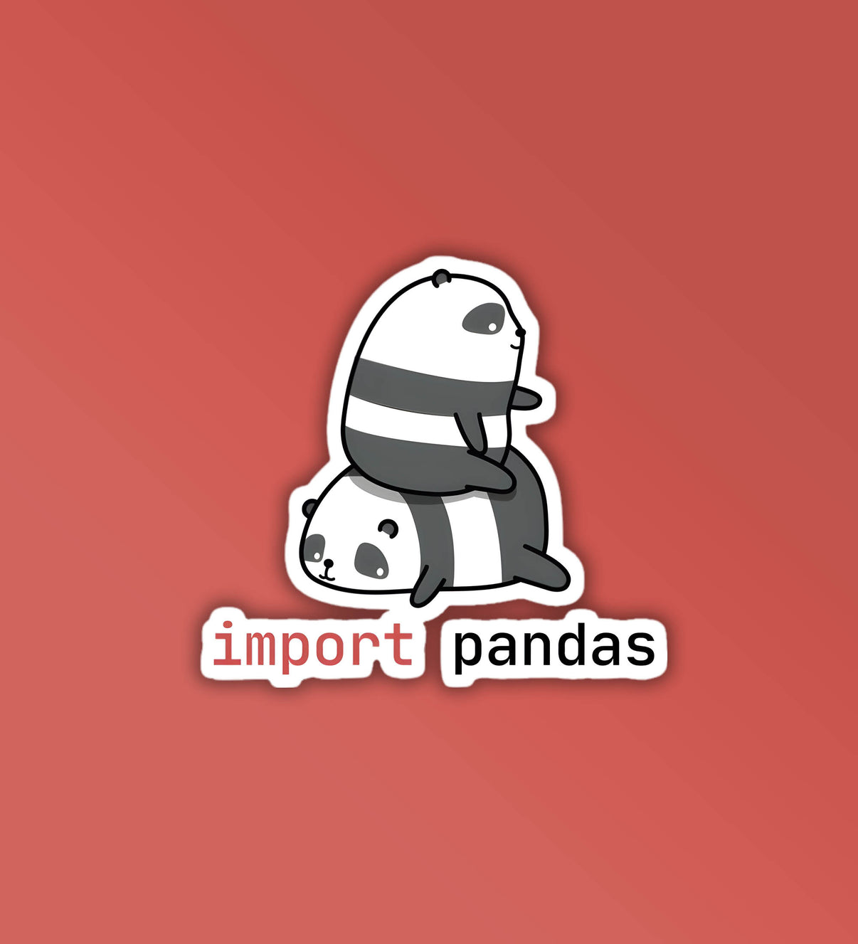 Import Panda Programmer Coding Sticker Peeekaboo