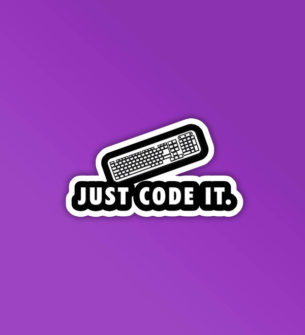 Just Code It Programmer Coding Sticker Peeekaboo