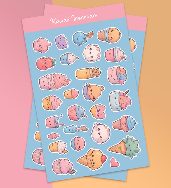 Kawaii Ice-Cream | Sticker Sheet – Peeekaboo