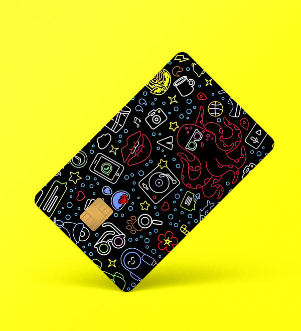 Neon Doodles - Credit / Debit Card Skin – Peeekaboo