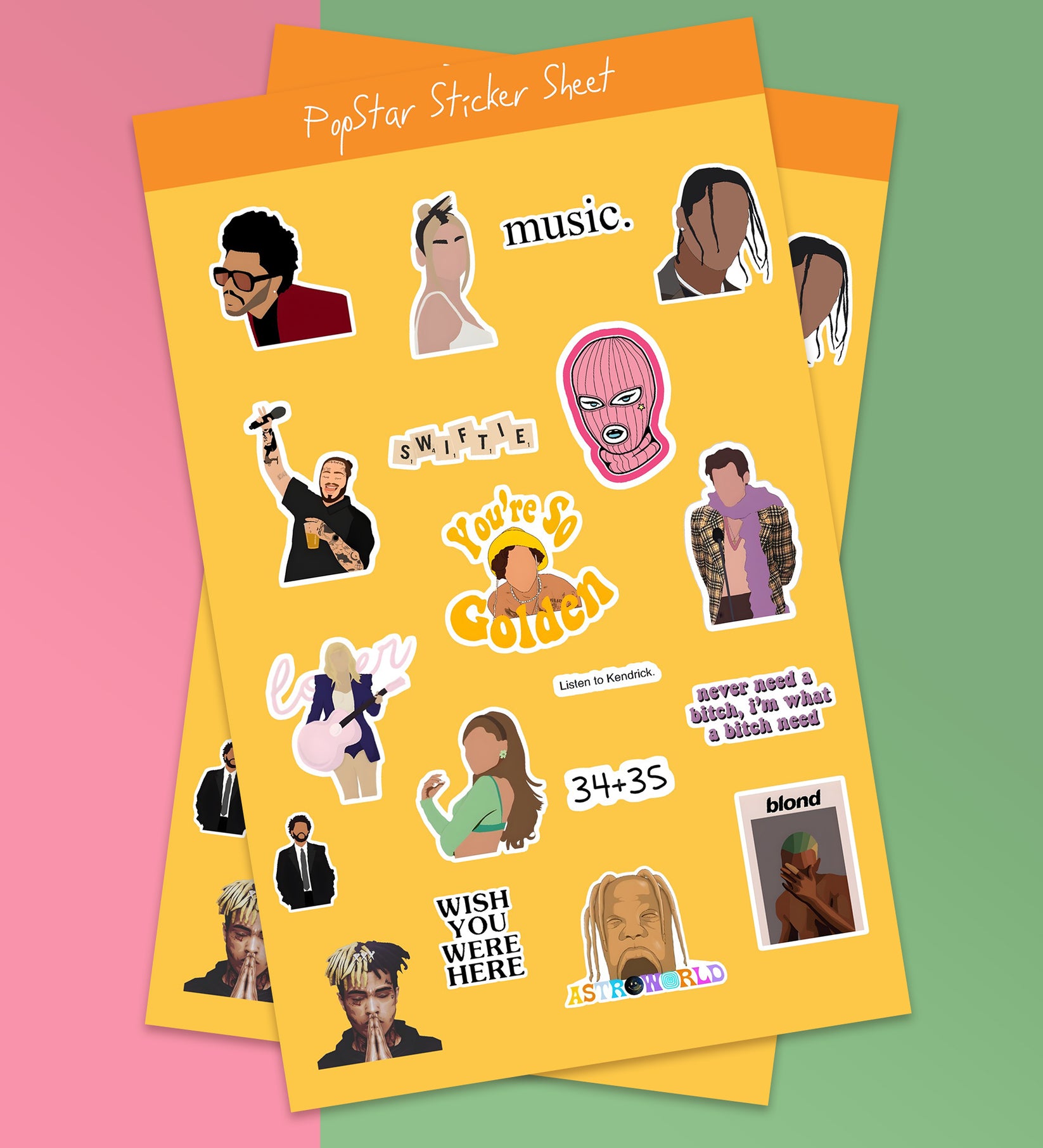 Popstars / Singers Sticker Sheet – Peeekaboo