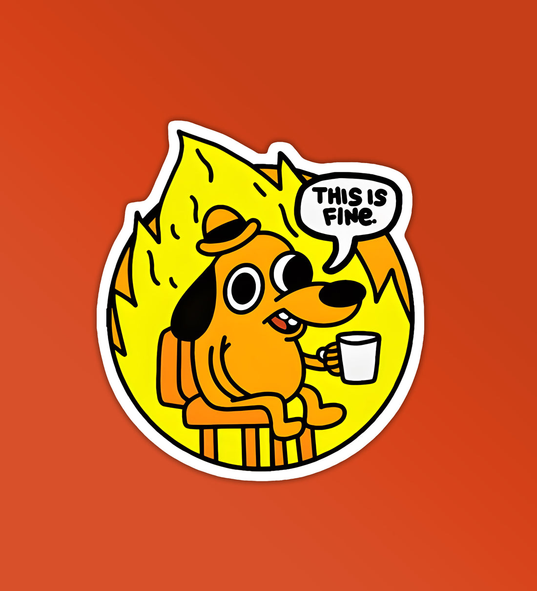 This Is Fine Sticker – Peeekaboo