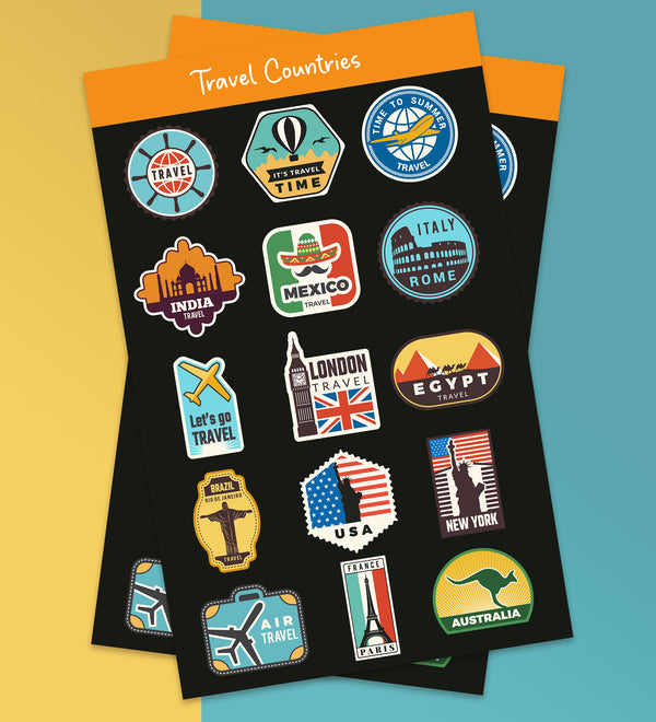 Travel Countries | Sticker Sheet – Peeekaboo