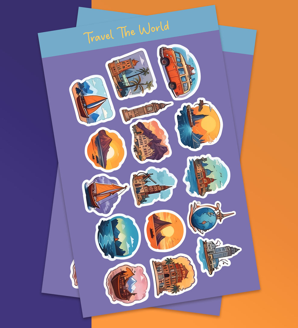 Travel The World | Sticker Sheet – Peeekaboo